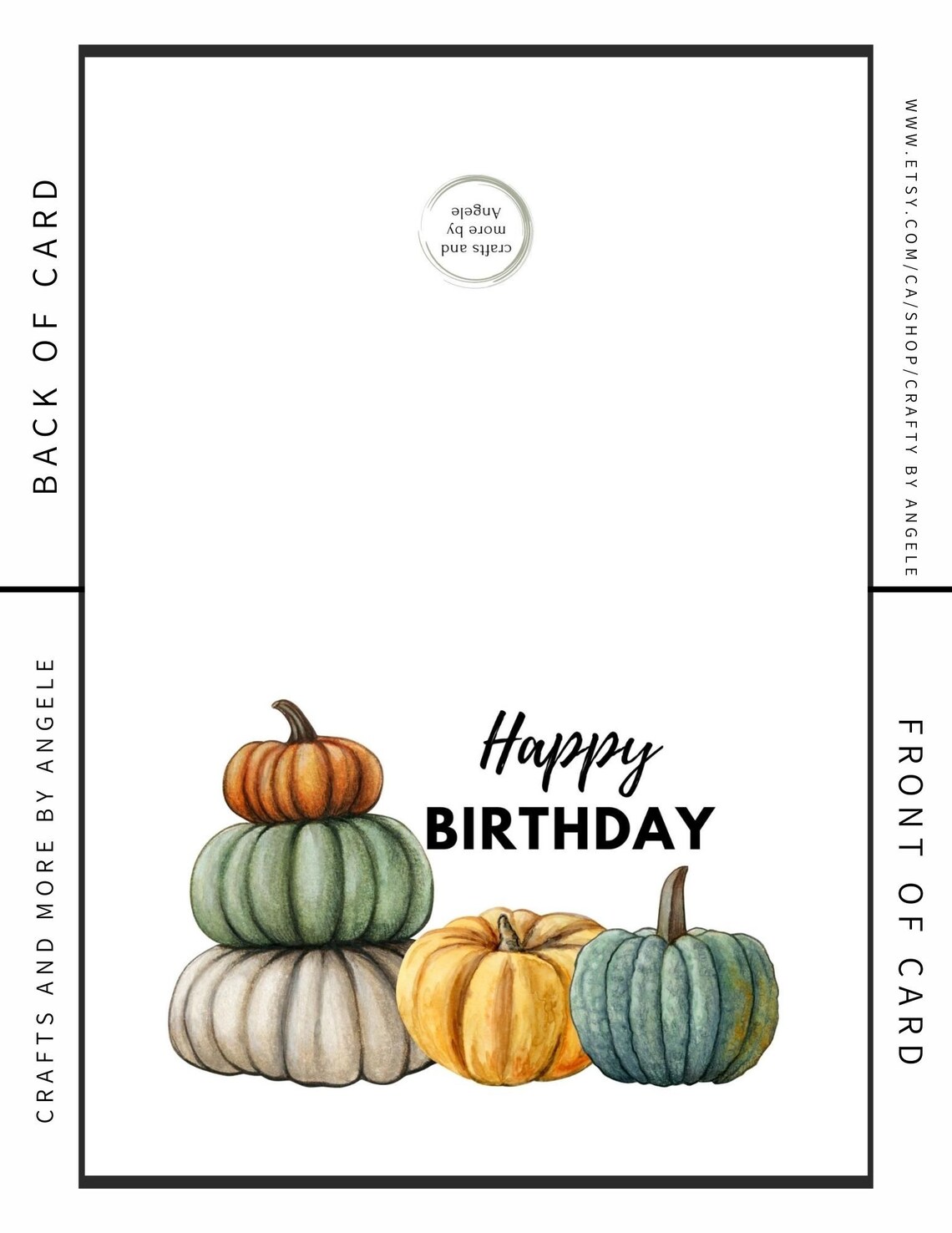 PRINTABLE BIRTHDAY CARD Fall Theme - Etsy