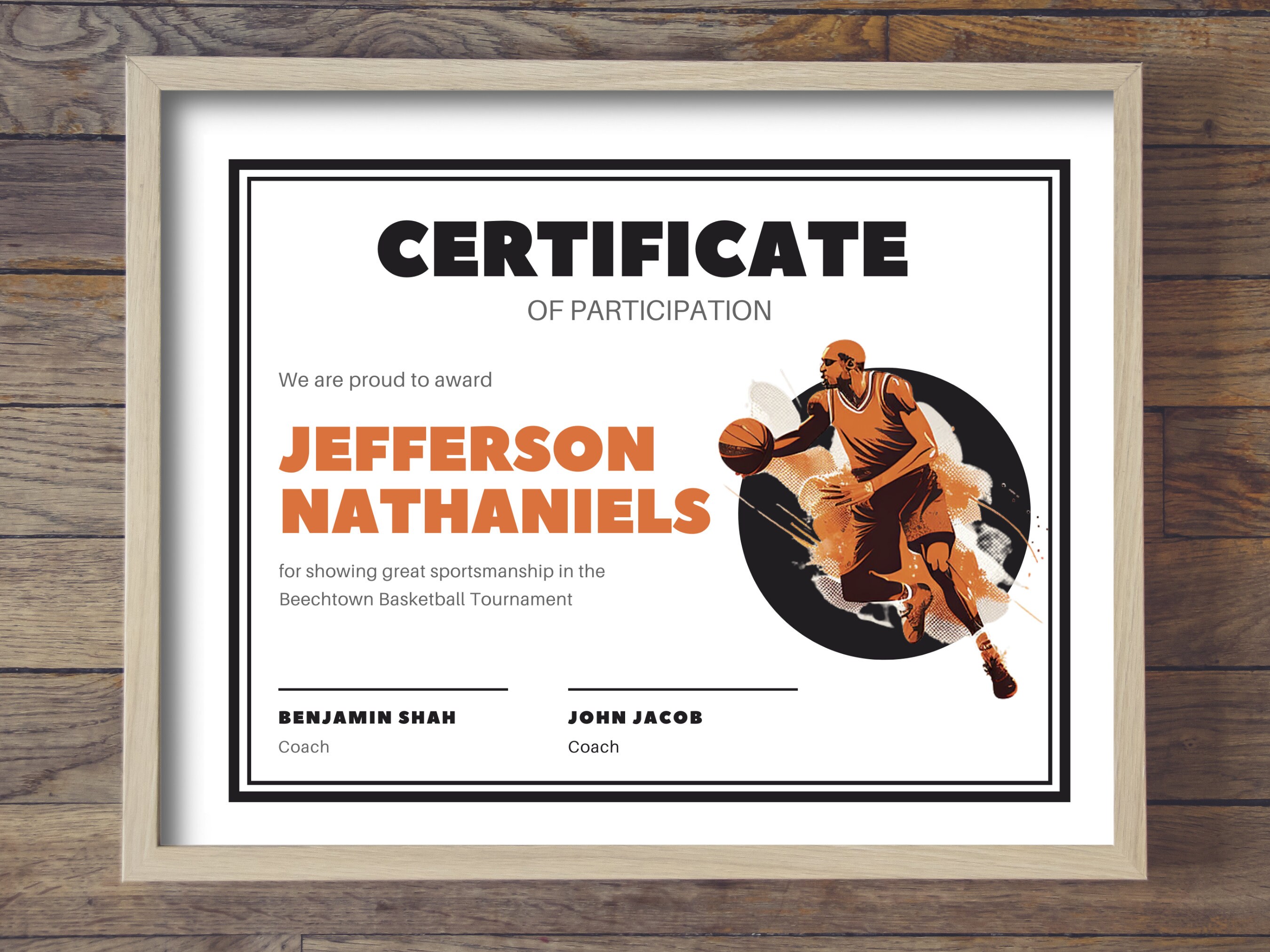 Basketball Certificate, Basketball Award Template, Editable Basketball ...