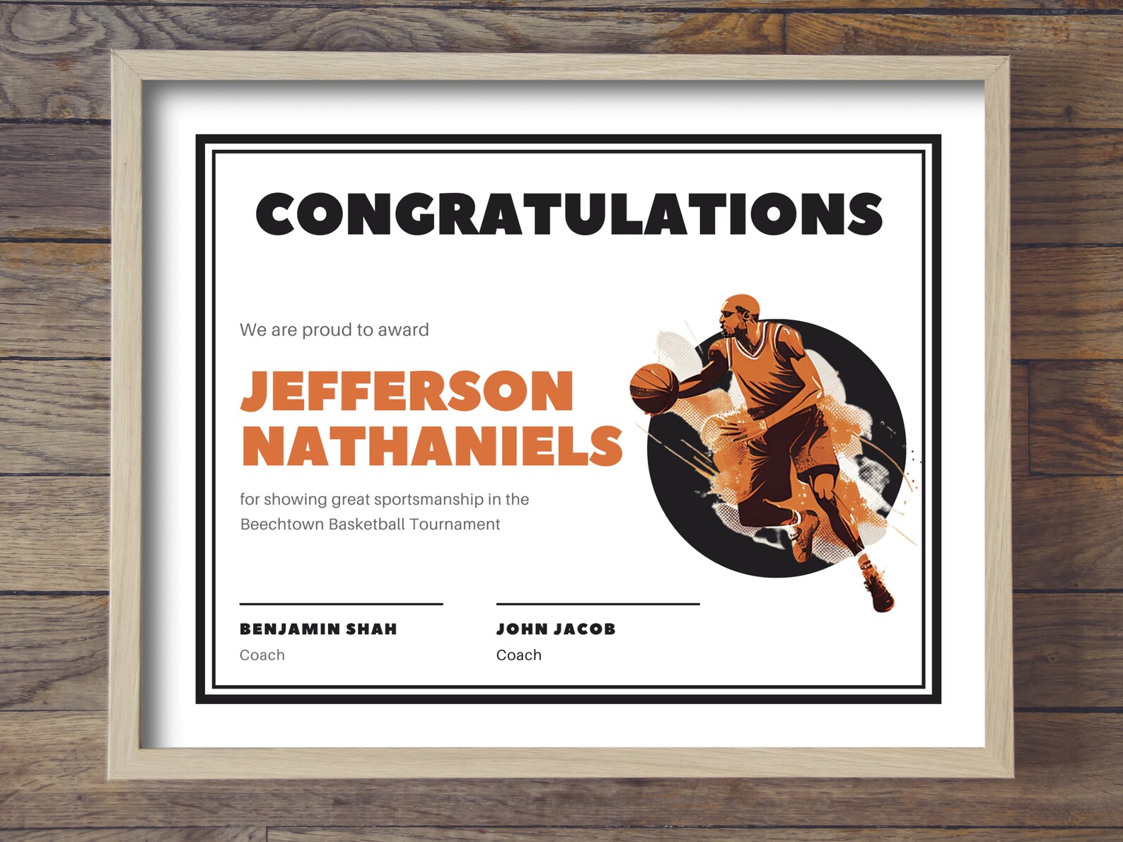 Basketball Certificate, Basketball Award Template, Editable Basketball ...