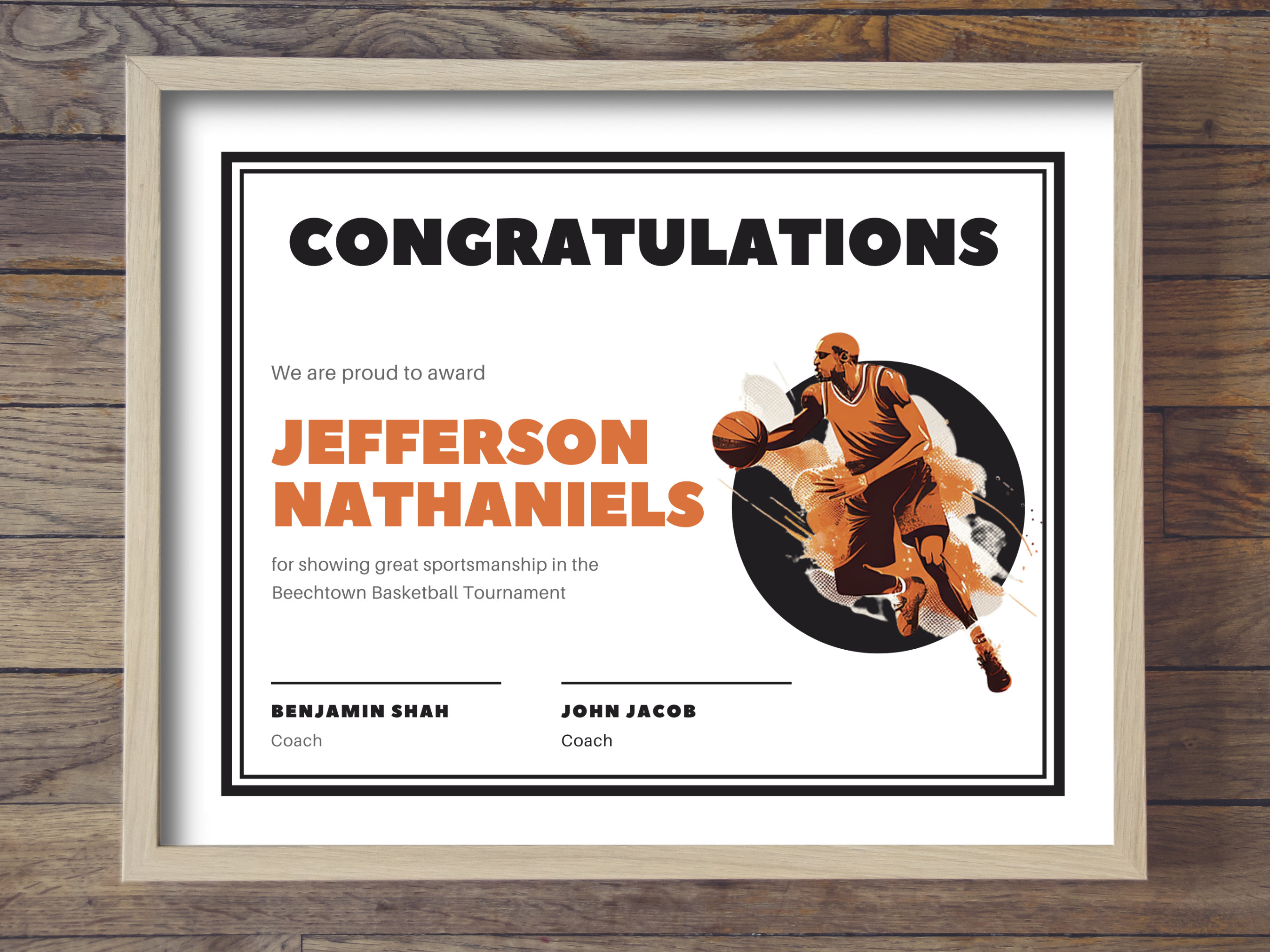 Basketball Certificate, Basketball Award Template, Editable Basketball ...