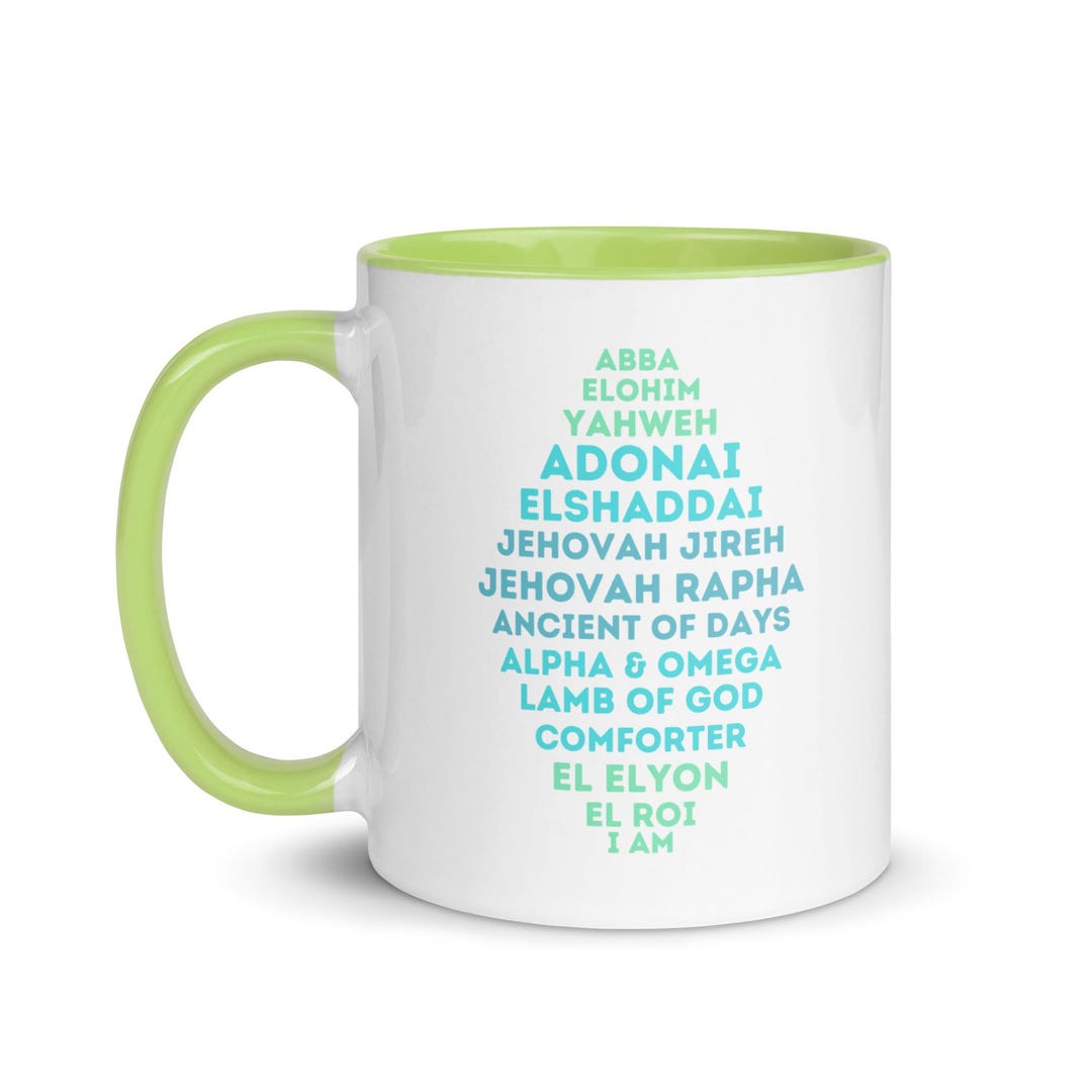 Names of God Mug | Elohim Adonia | Yahweh Cup | Elshaddai Jehovah ...