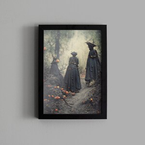 Three Witches Walking in a Spooky Forest Printable Wall Art - Etsy
