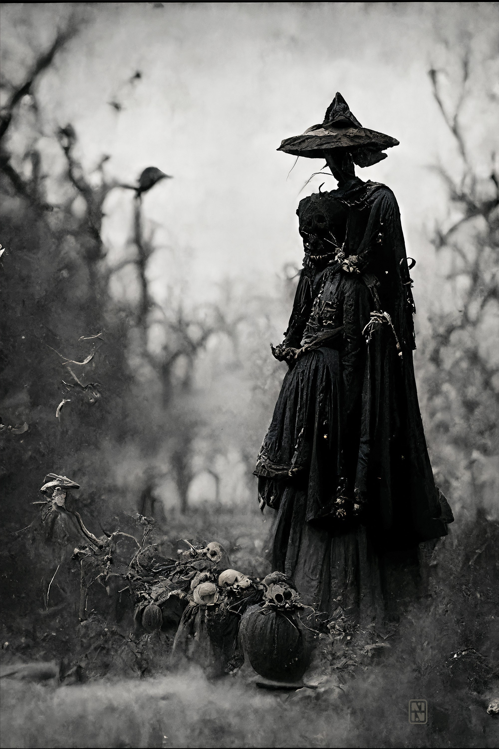 Gothic Art Vintage Style Art of a Witch Wearing a (Download Now) - Etsy