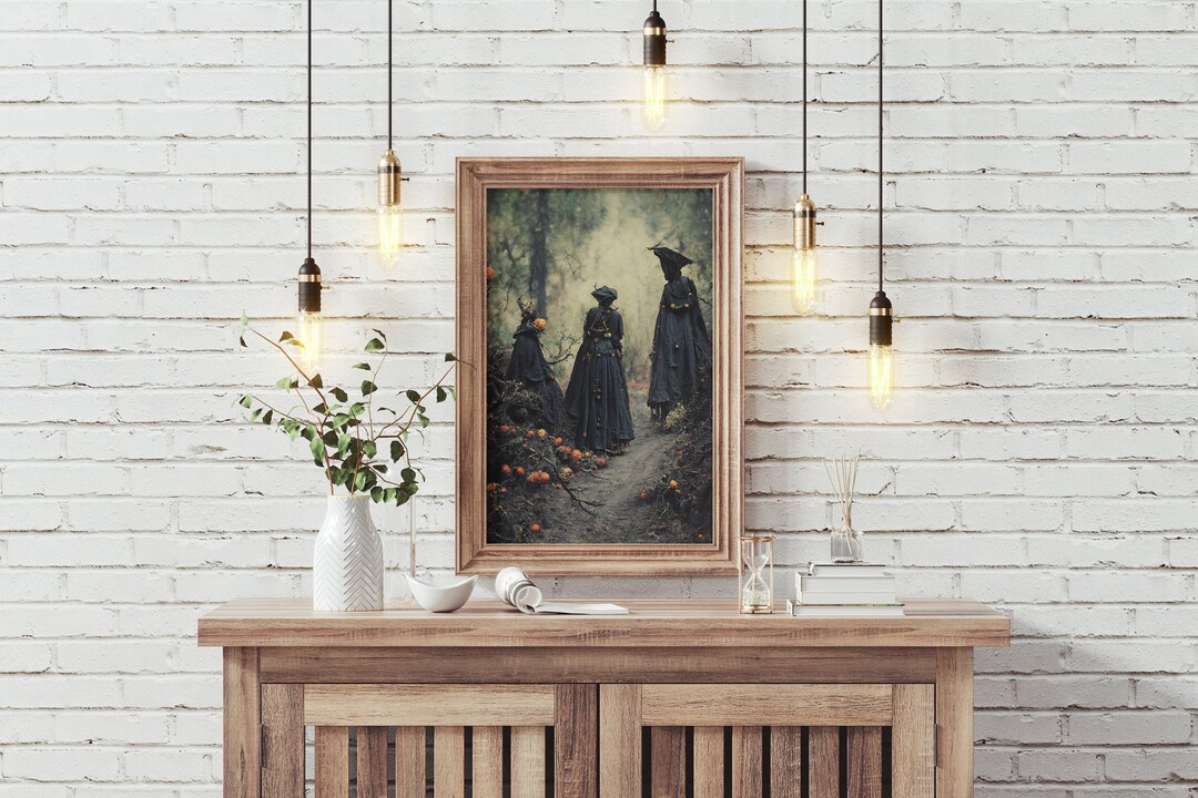 Three Witches Walking in a Spooky Forest Printable Wall Art - Etsy