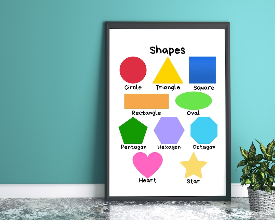 Learn Shapes Educational Print, Digital Print Classroom Decor ...