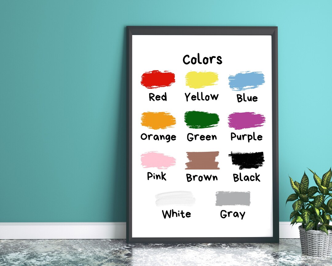 Learn Colors Educational Print, Digital Print Classroom Decor ...