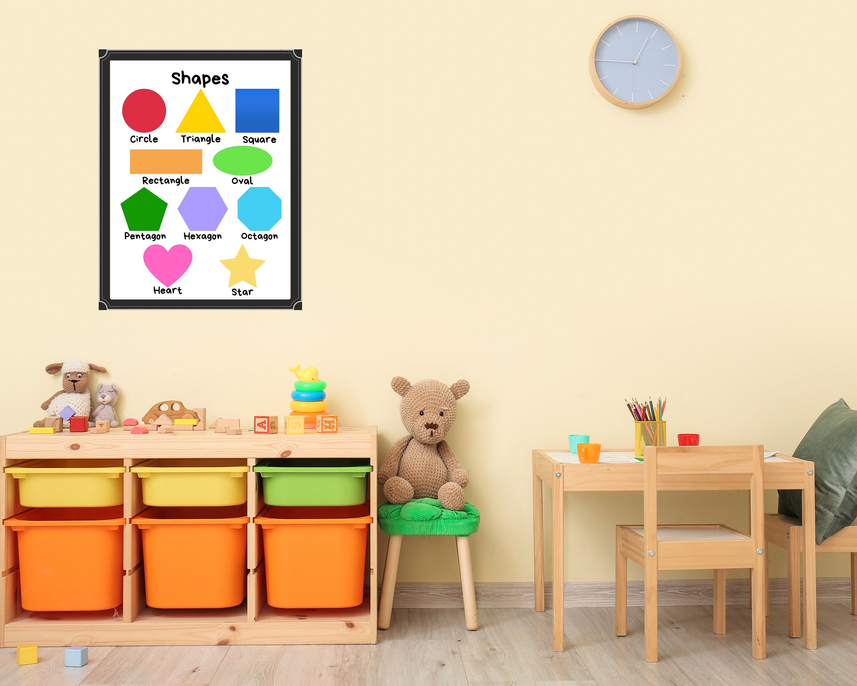 Learn Shapes Educational Print, Digital Print Classroom Decor ...