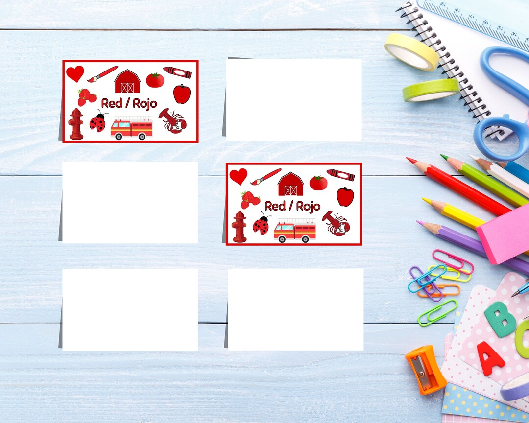 Bilingual Colors Flashcards, Tarjetas De Colores Bilingües, Educational ...