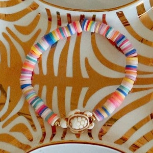 Rainbow Turtle Preppy Bracelet - Etsy