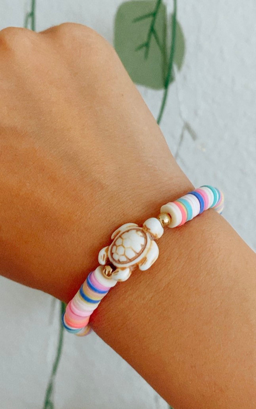 Rainbow Turtle Preppy Bracelet - Etsy