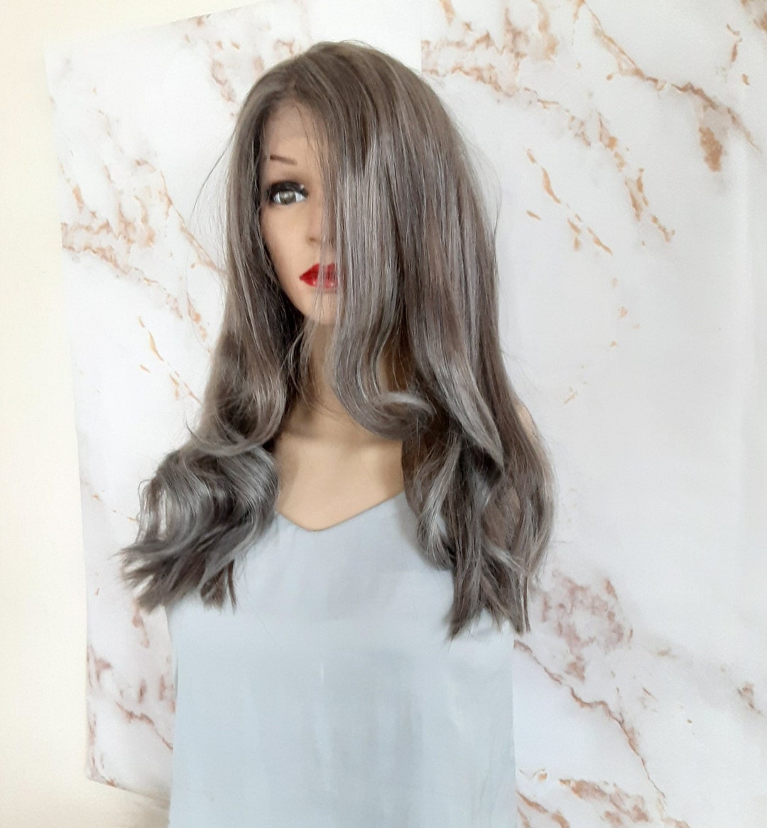 Gray Lace Front Wig 18'' Loose Curls - Etsy