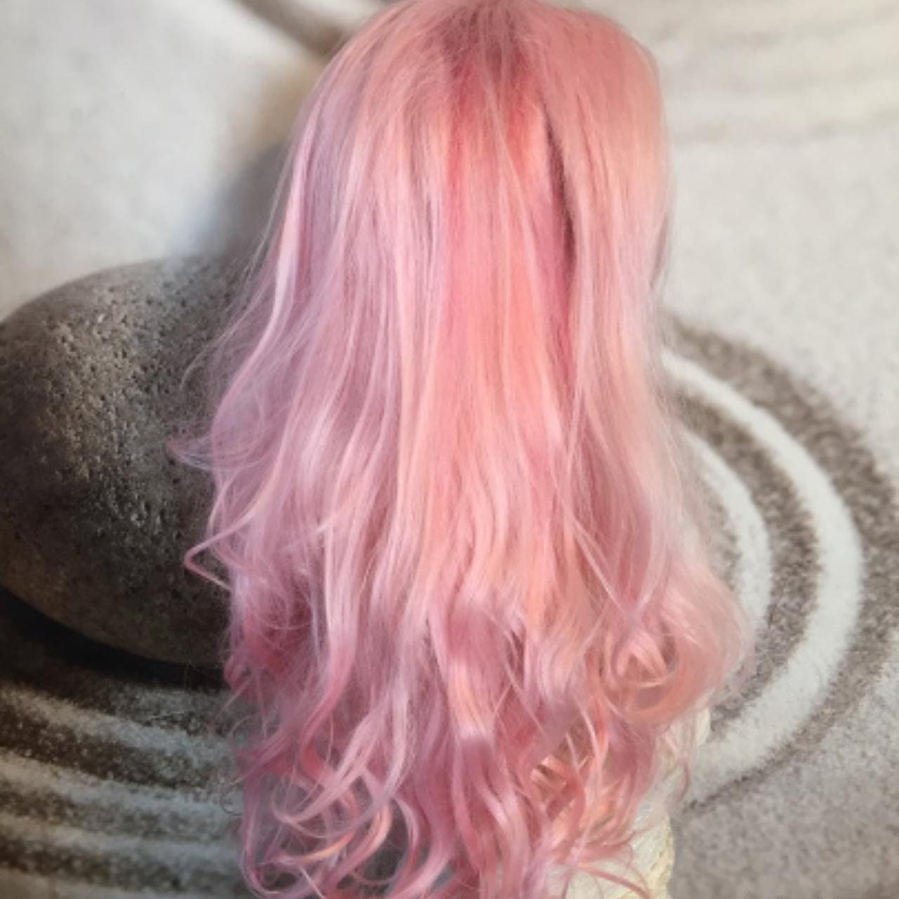 Pink Human Hair Blend Lace Front Wig - Etsy