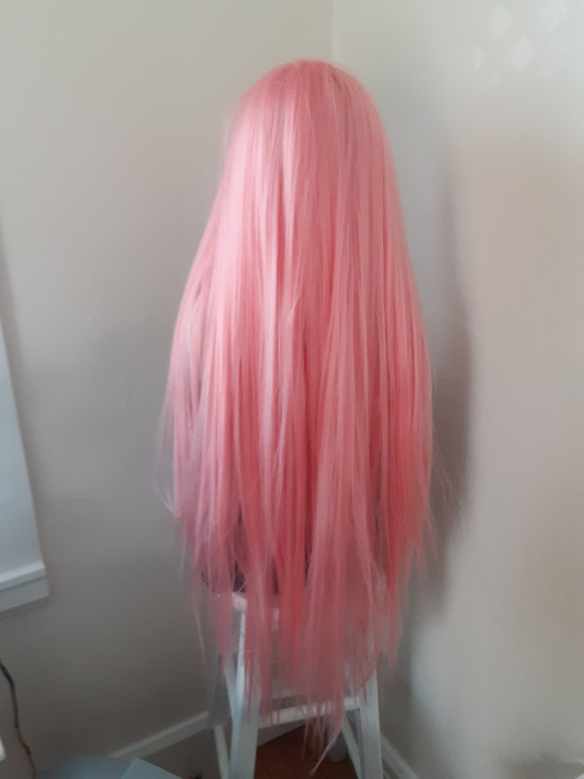 Long Straight Neon Pink Wig Lace Front 34'''' - Etsy
