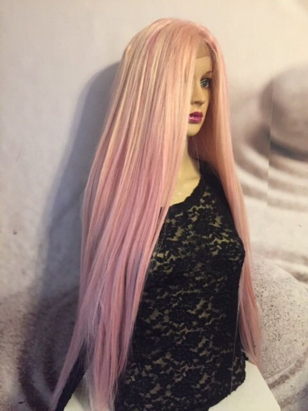 Pink Lace Front Wig - Etsy