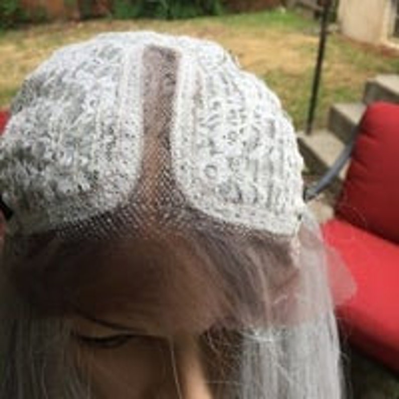 White and Silver Lace Front Wig - Etsy