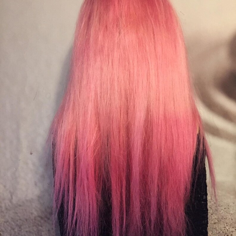 Pink Human Hair Lace Front Wig 20'' - Etsy
