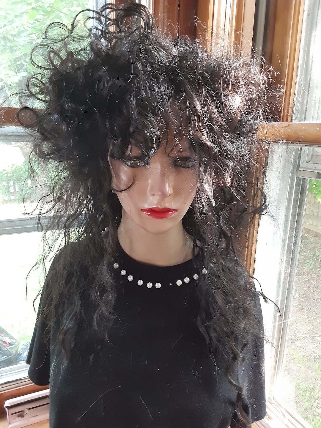 Gothic Bat Nest Wig Curly . Emo Wig Lace Front. Darkest Brown - Etsy