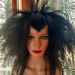 Black Gothic Bat Nest Wig Spiked With Bangs Mixed With Human Hair. - Etsy