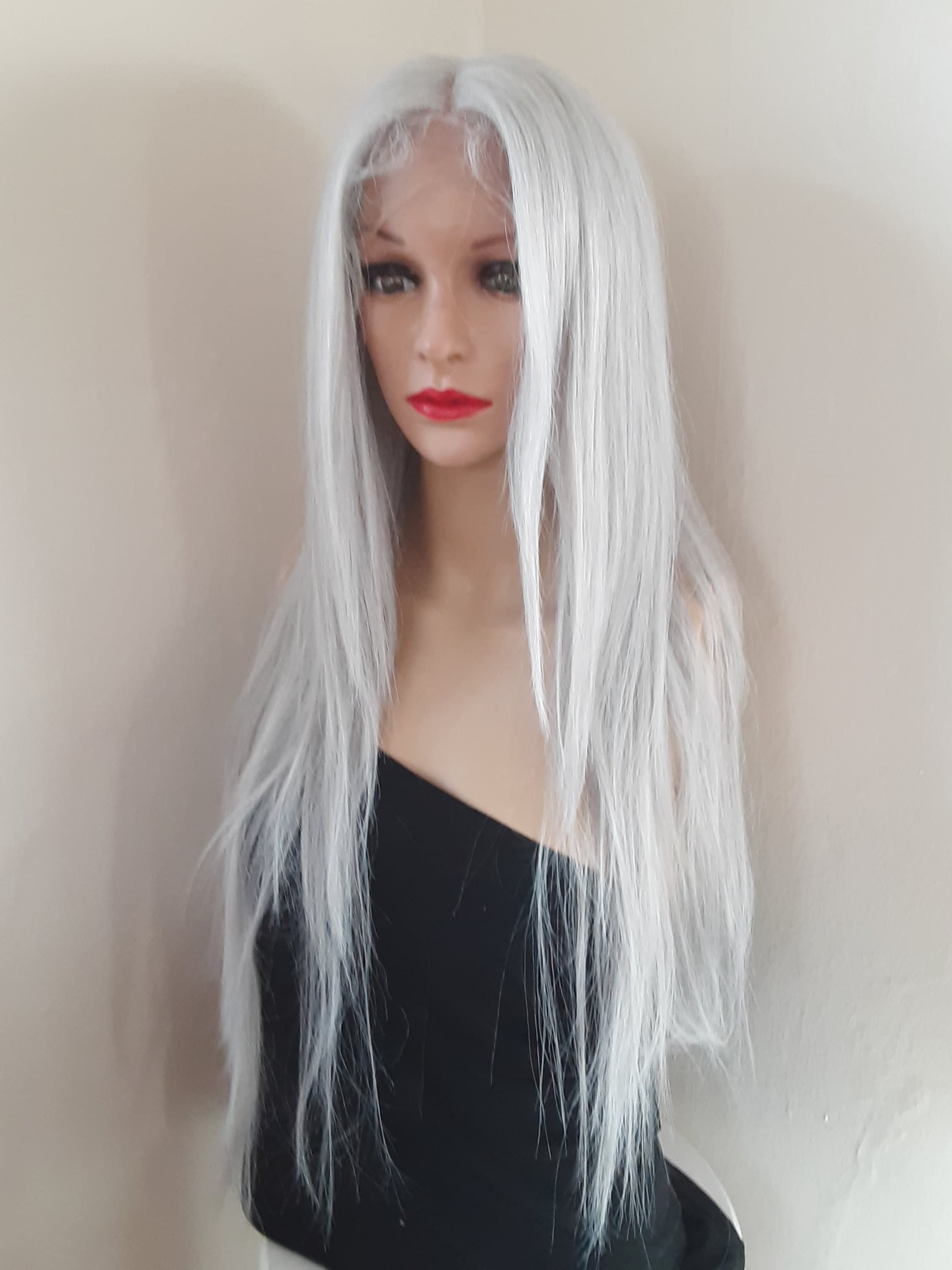 Cool Gray and Silver Lace Front Wig. - Etsy