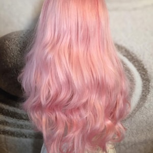 Pink Human Hair Blend Lace Front Wig - Etsy