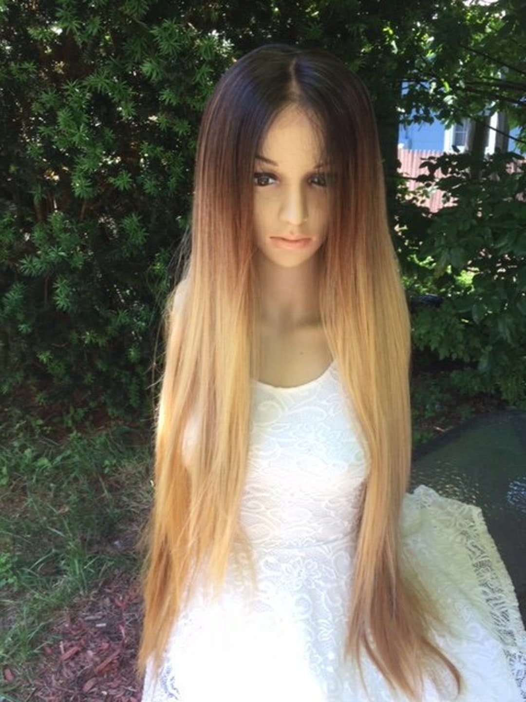 Ombre Blonde Mix With Roots Lace Front Wig - Etsy