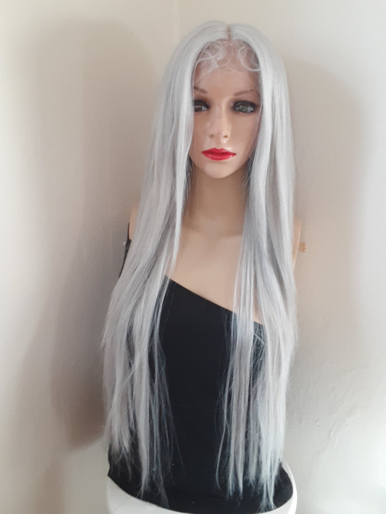 Cool Gray and Silver Lace Front Wig. - Etsy