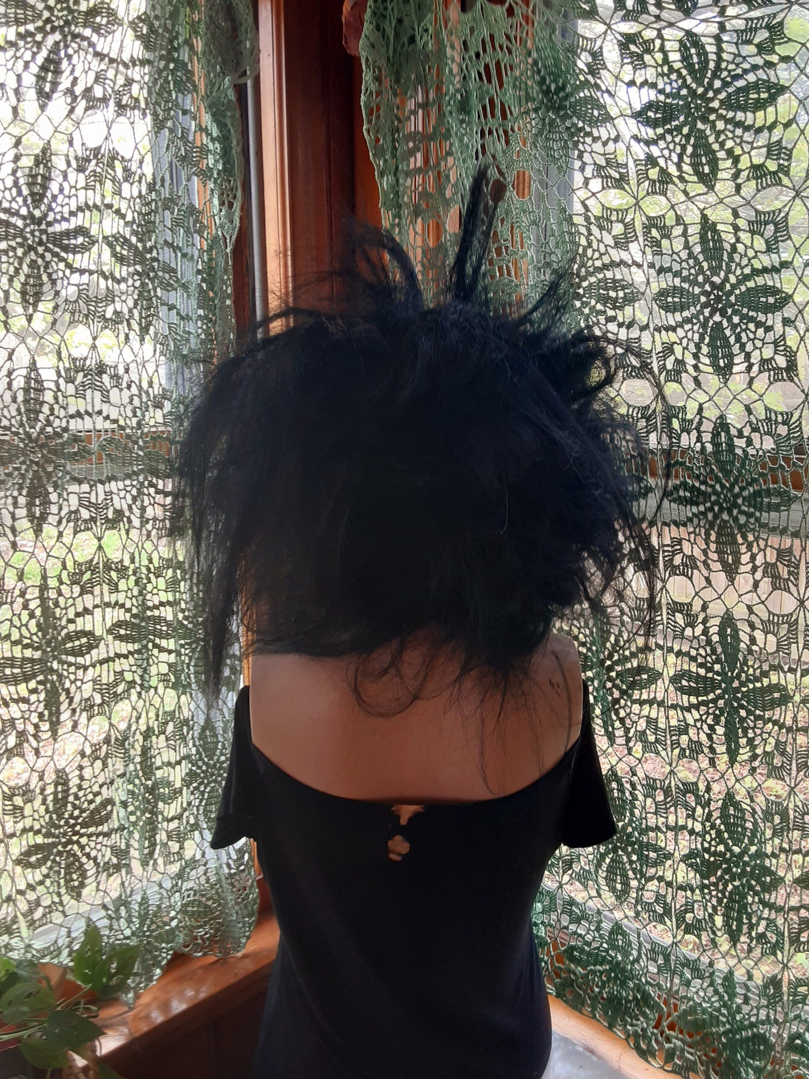 Black Gothic Bat Nest Wig Spiked With Bangs Mixed With Human Hair. - Etsy