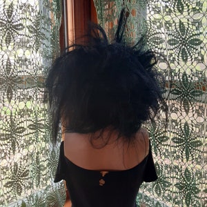 Black Gothic Bat Nest Wig Spiked With Bangs Mixed With Human Hair. - Etsy