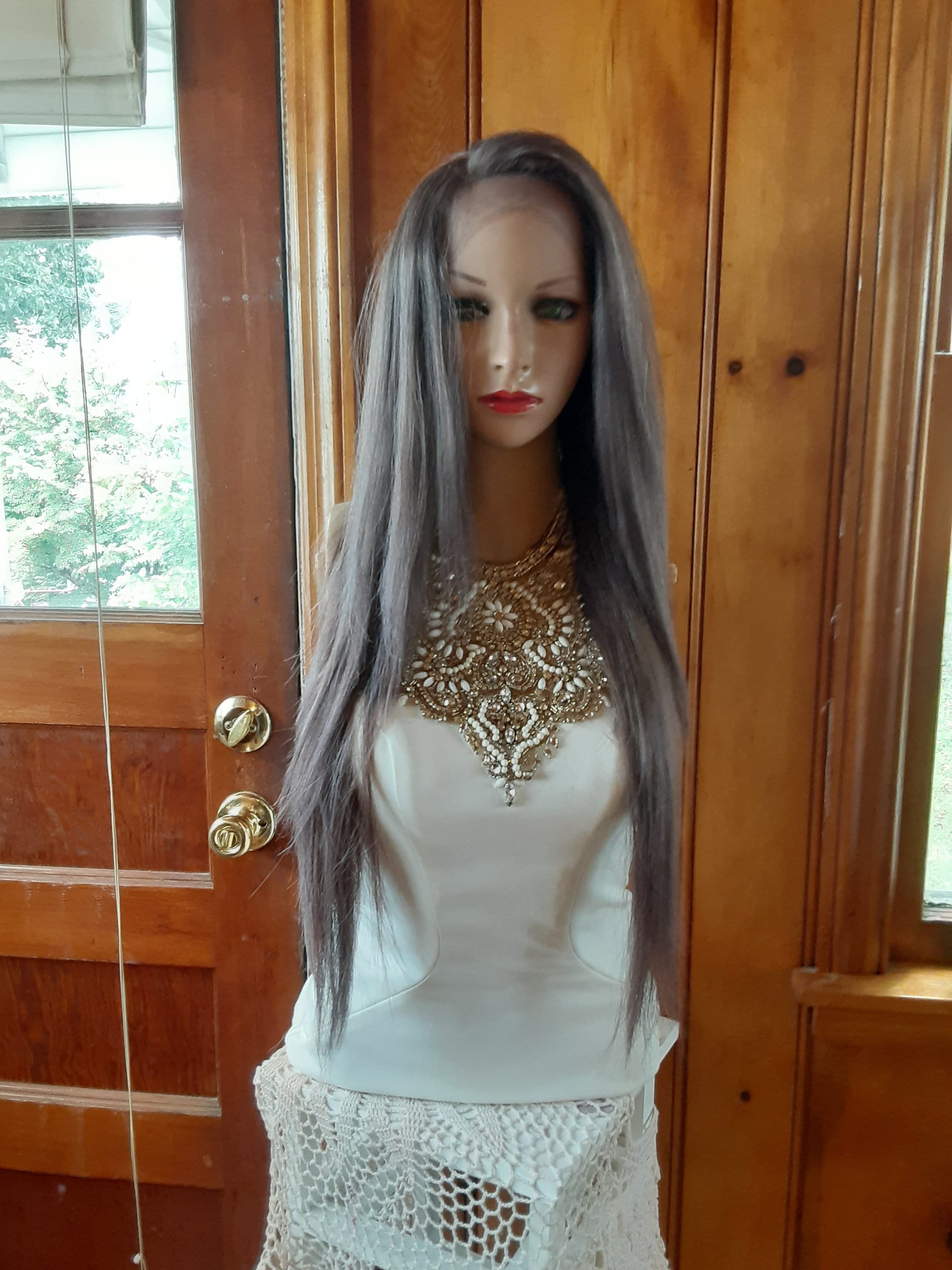 Light Ash Brown Lace Front Wig Straight Layered - Etsy