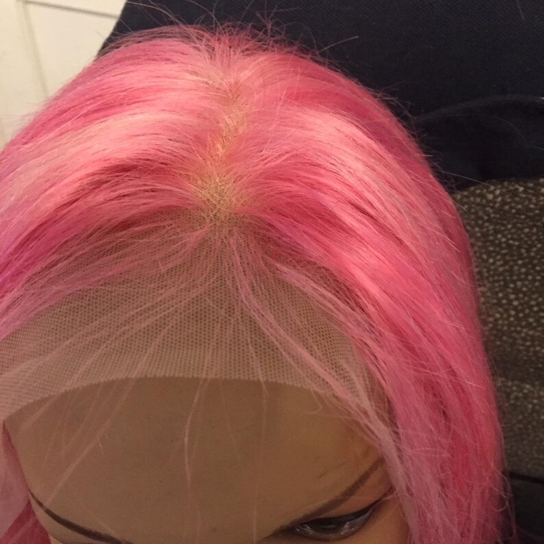 Pink Human Hair Lace Front Wig 20'' - Etsy