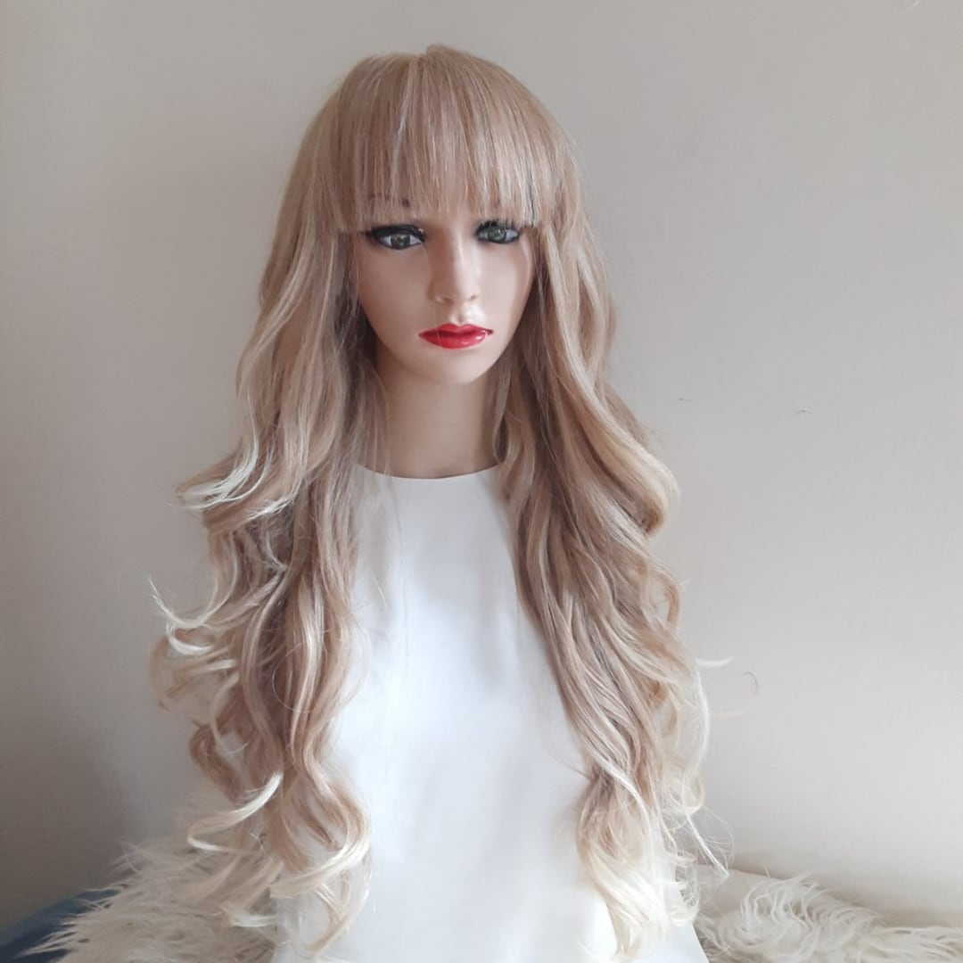 Honey Blonde Wig With Bangs Lace Front Wig - Etsy