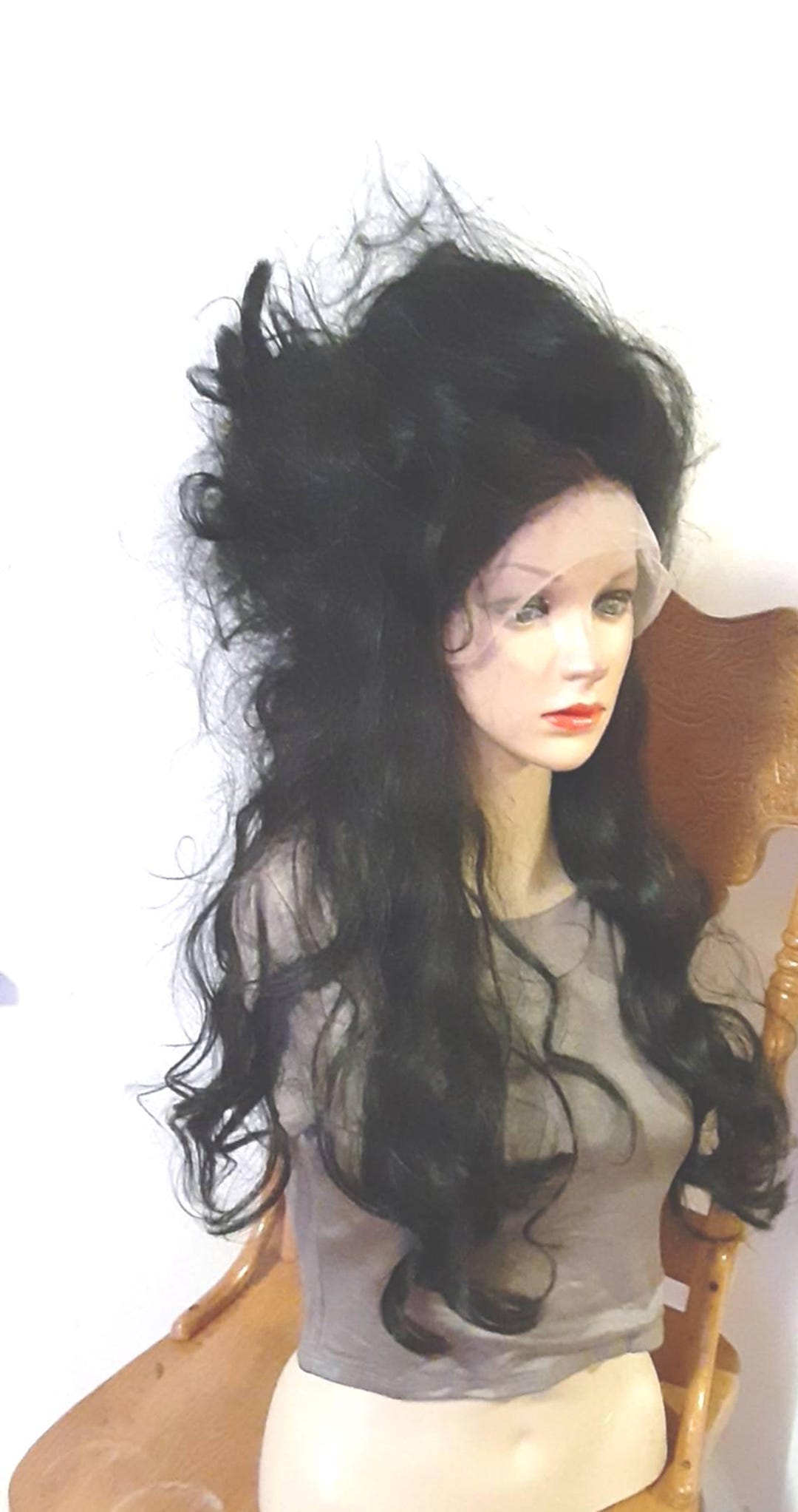 Gothic Bat Nest Wig. Mixed With Human Hair. Emo Wig. Half up Half Down ...