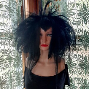 Black Gothic Bat Nest Wig Spiked With Bangs Mixed With Human Hair. - Etsy