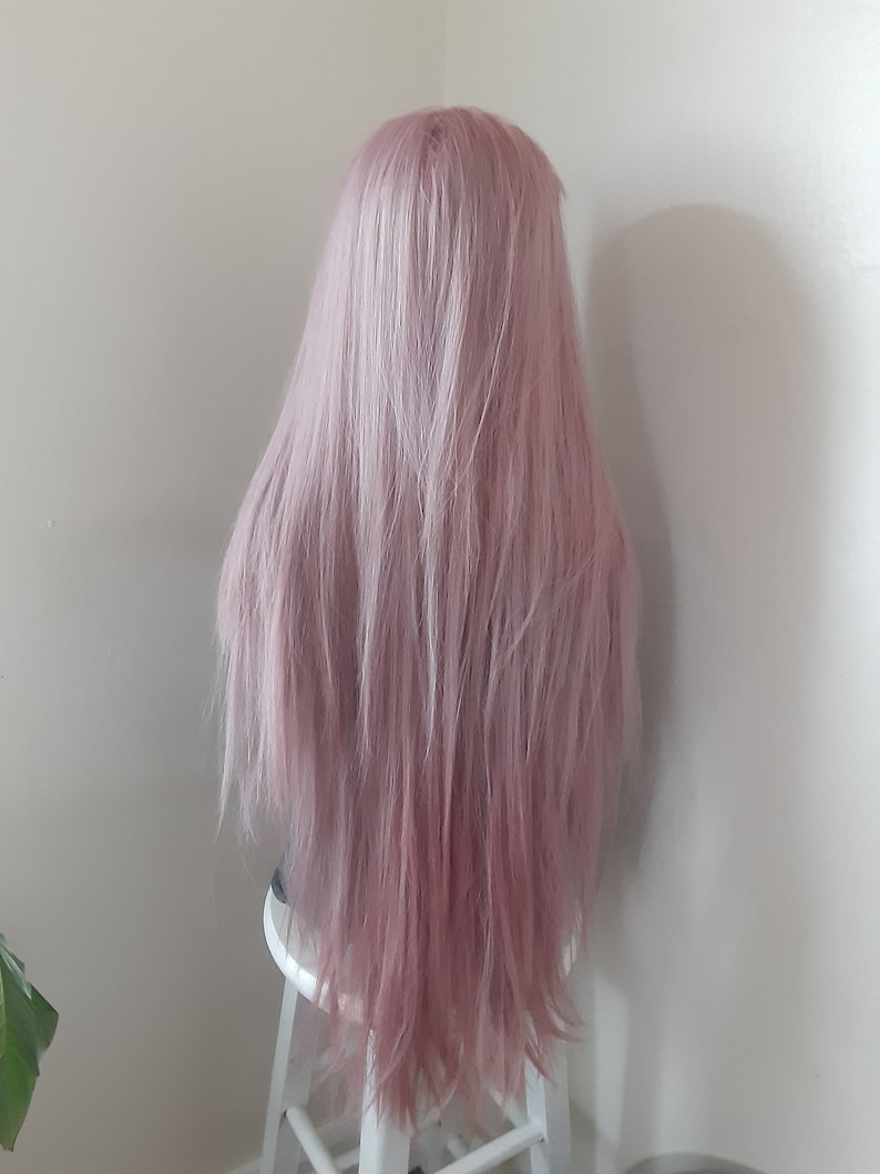 Smoky Pink Lace Front Wig. Long Wig 34'' Length - Etsy