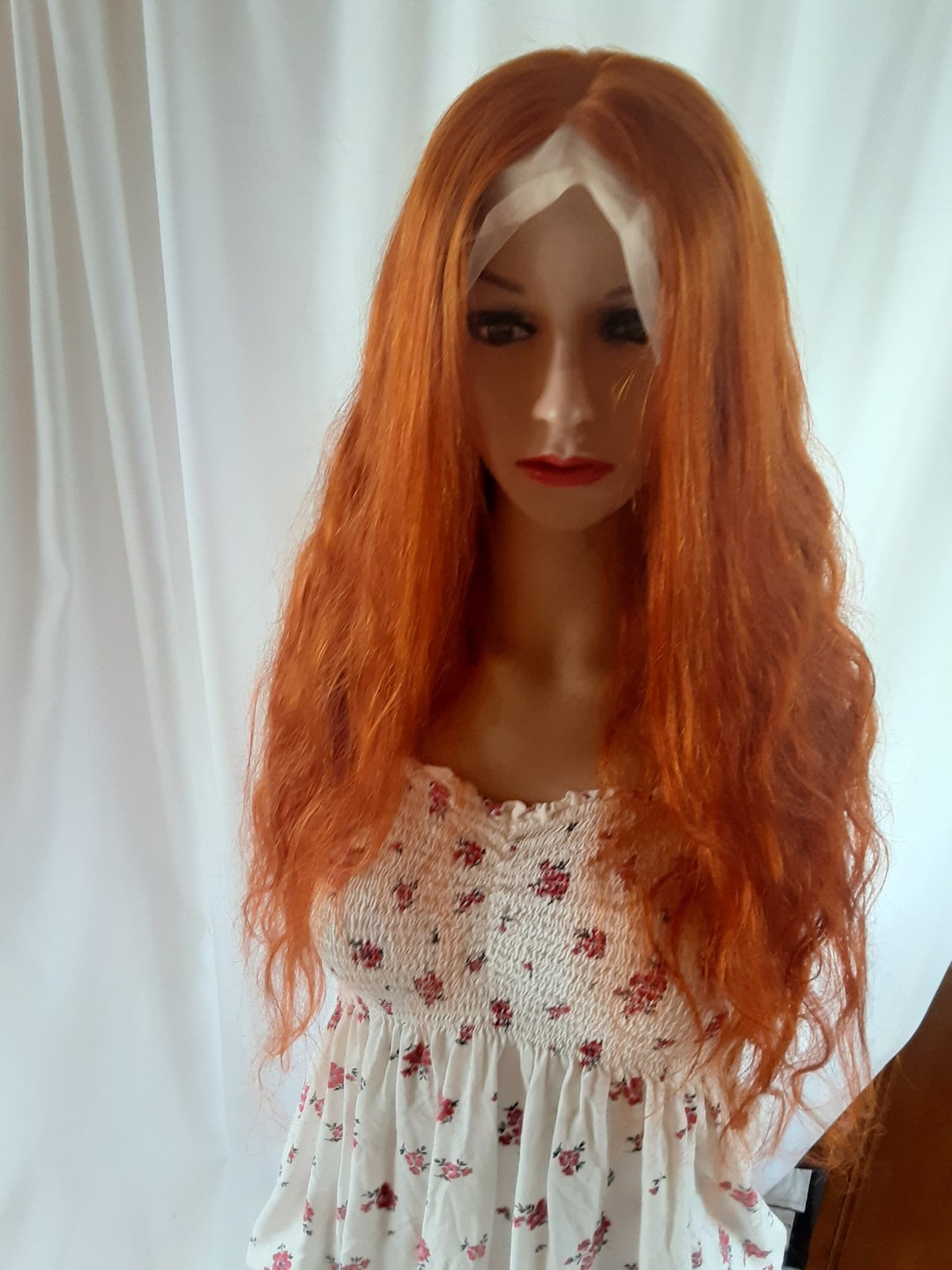 Ginger Red Lace Front Wig Human Hair Wavy - Etsy