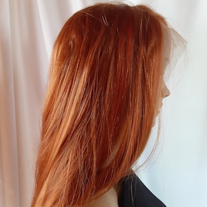 Ginger Red Lace Front Wig Human Hair Blend. - Etsy