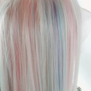 Pastel Colored Lace Front Wig, Multi Colored Wig, Pink Blue Purple Lace ...
