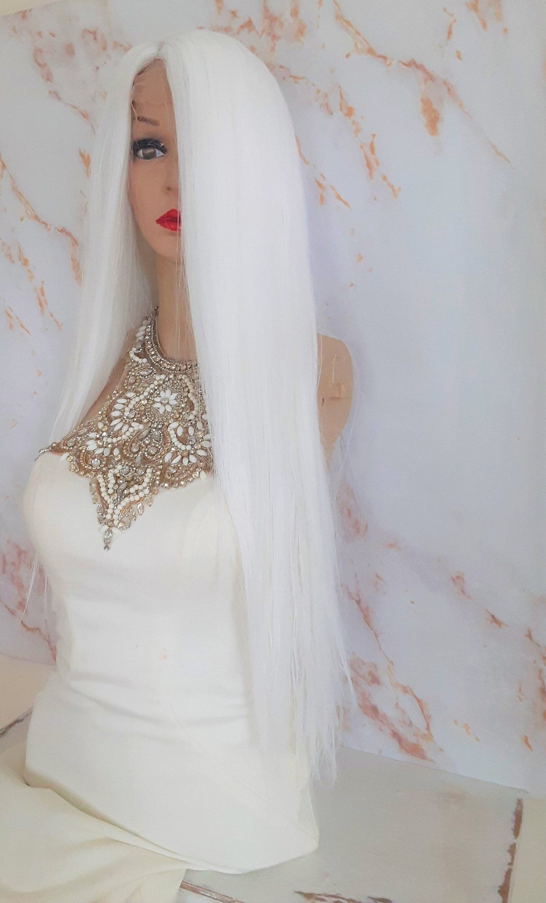 Snow White Lace Part Wig Straight Fashion Wig / Cosplay - Etsy