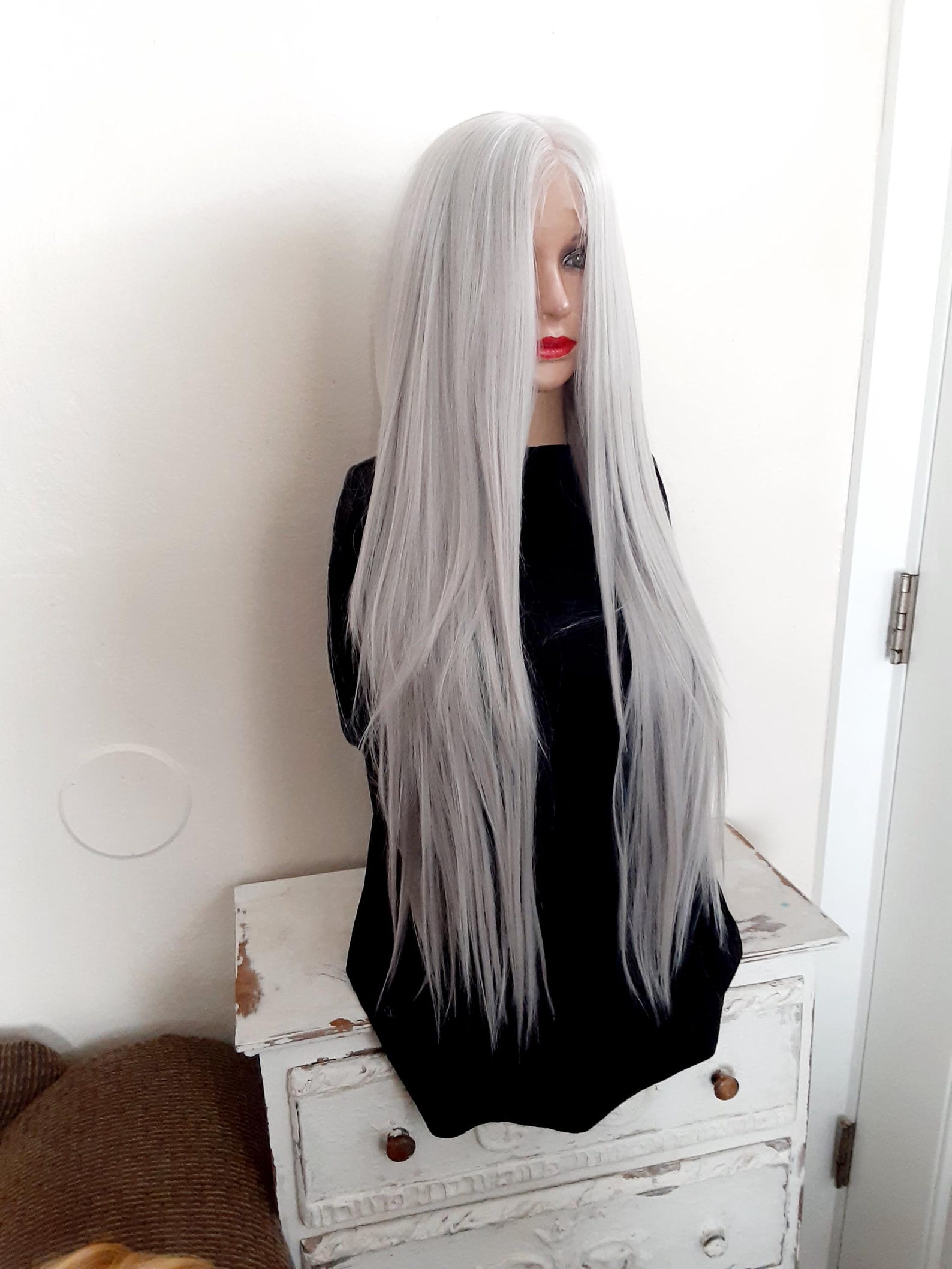 Platinum Silver Lace Front Wig Layers 28'' - Etsy