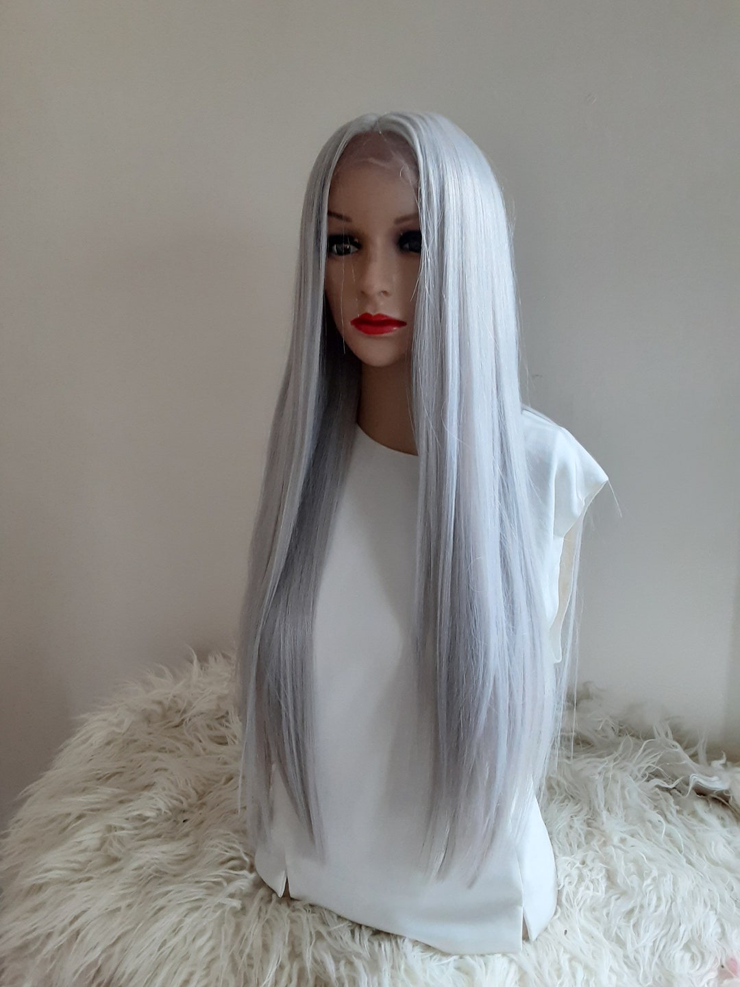 Platinum Silver Lace Front Wig - Etsy