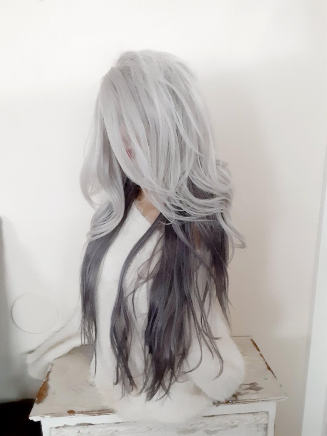 Silver Gray Emo Wig, Layered Lace Front, 28 Inch - Etsy