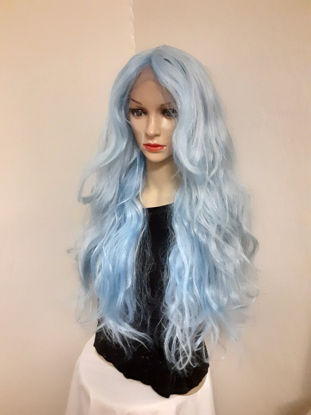 Light Blue Lace Front Wig Curley - Etsy