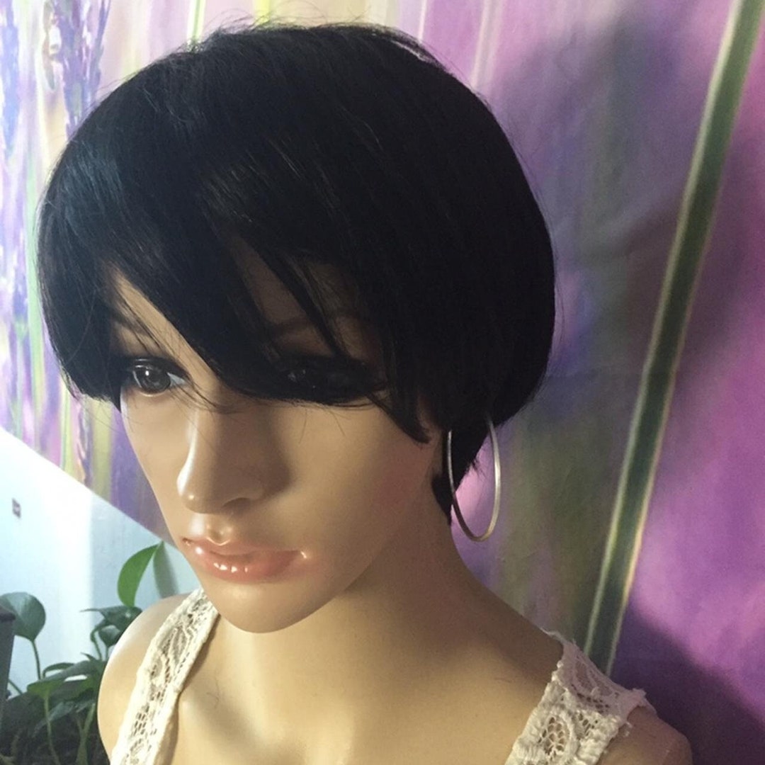Black Pixy Cut Lace Front Wig - Etsy