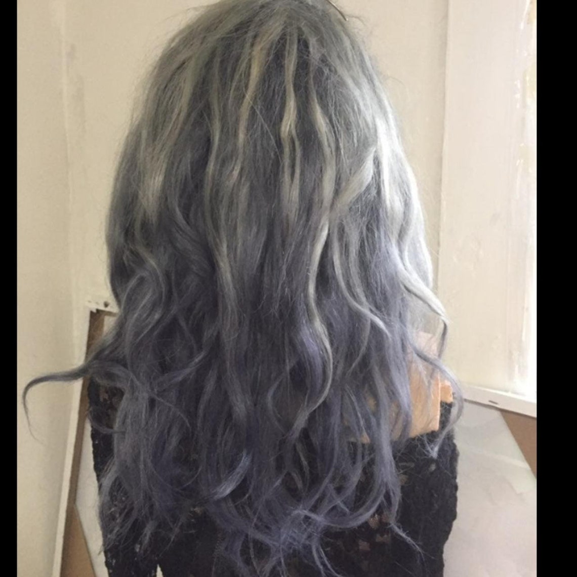 Blue and Gray Lace Front Wig 100% Human Hair. - Etsy