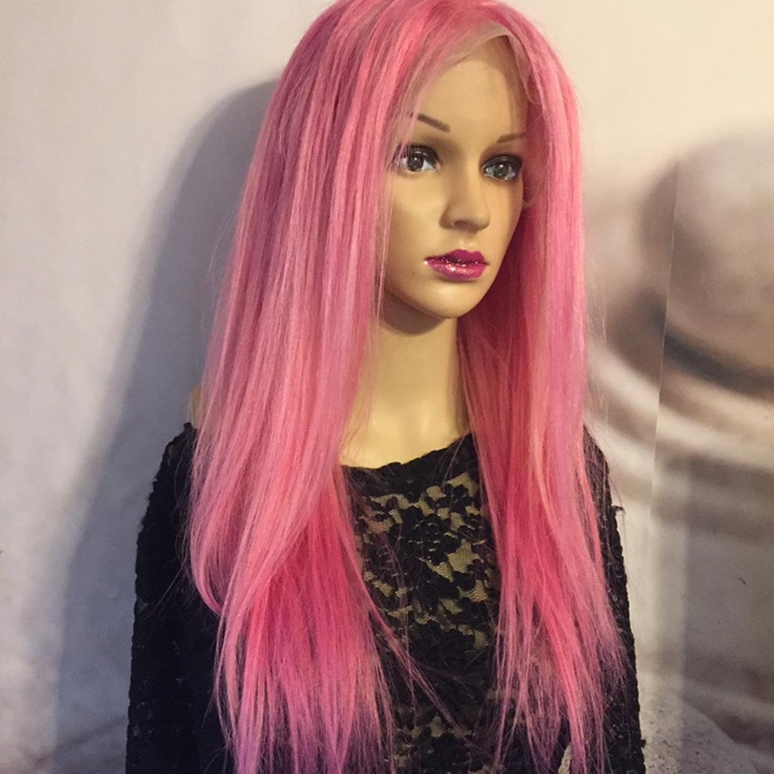 Pink Human Hair Lace Front Wig 20'' - Etsy