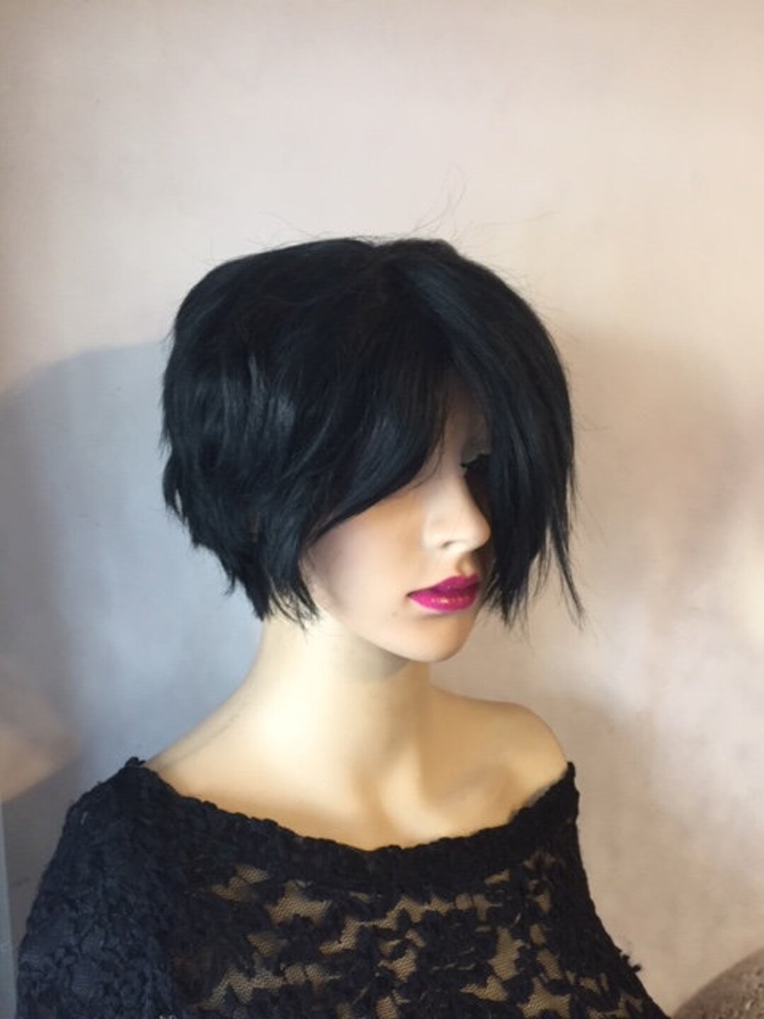 Black Pixy Cut Lace Front Wig - Etsy