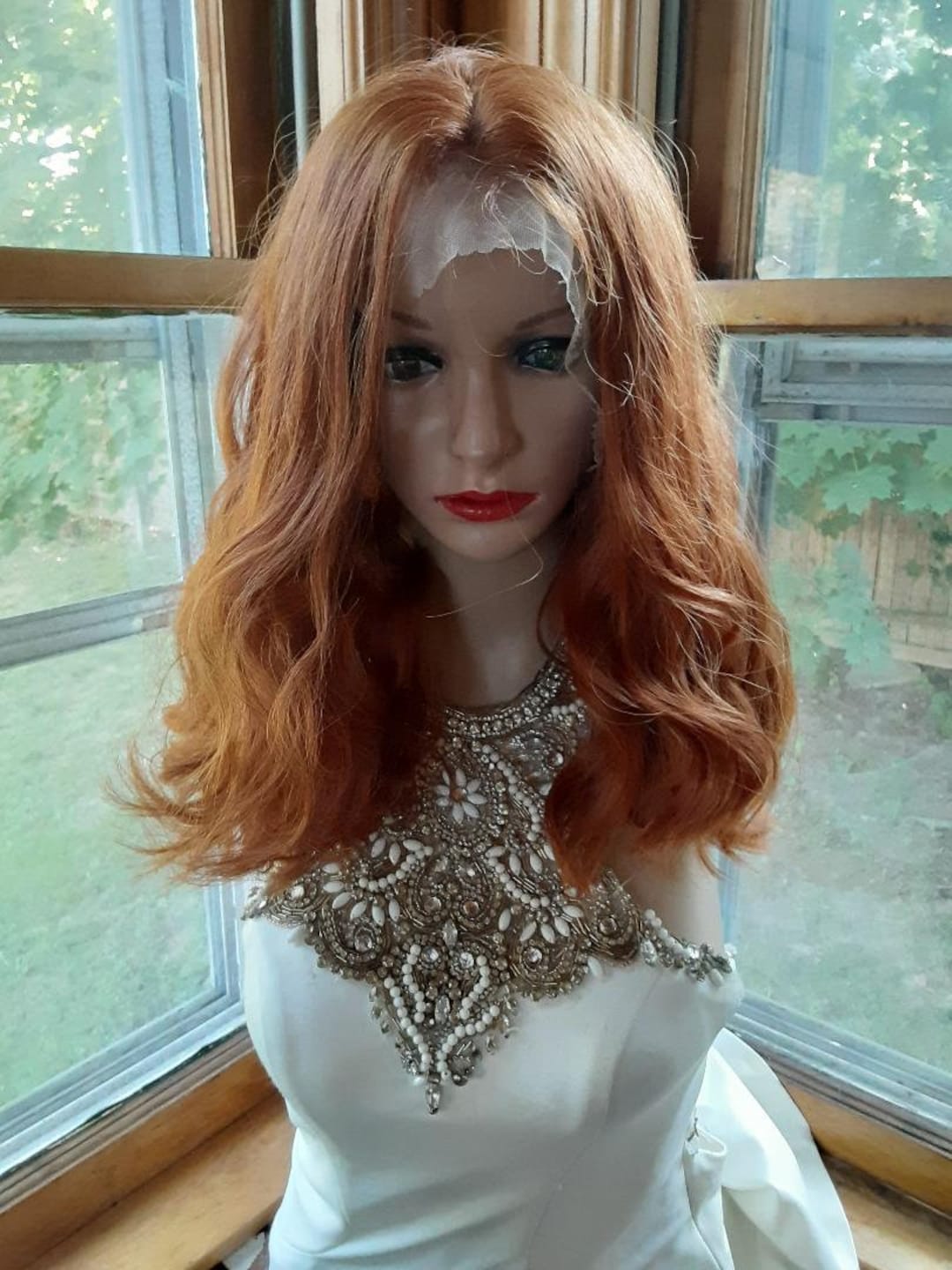 Ginger Copper Lace Front Wig Human Hair Blend 14'' - Etsy