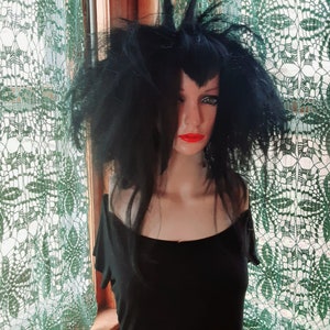 Black Gothic Bat Nest Wig Spiked With Bangs Mixed With Human Hair. - Etsy