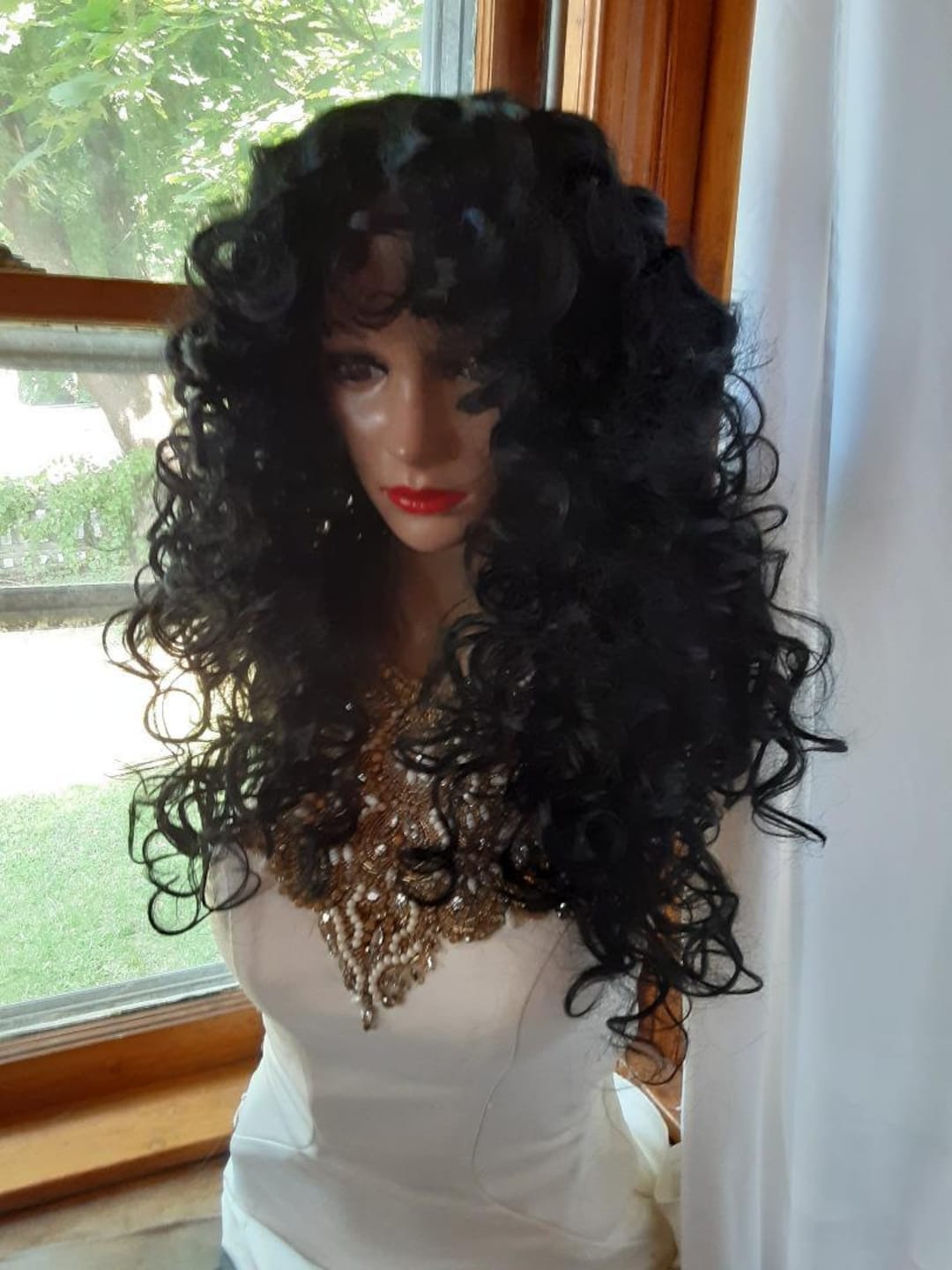 Black Wolf Cut Curly Wig - Etsy
