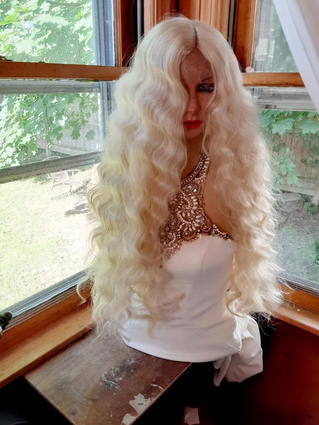 Light Blonde Fluffy Wavy Wig 28'' - Etsy